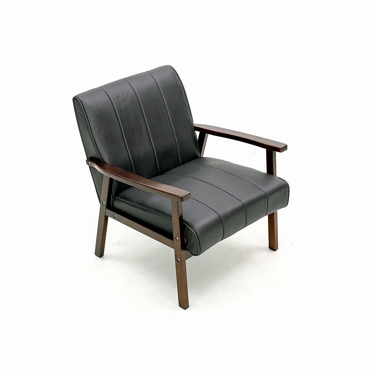 Panana Reception Retro Accent Chair Beech Wood Frame Armchair Occasional Living Room Reception Bedroom Balcony Conservatory Padded