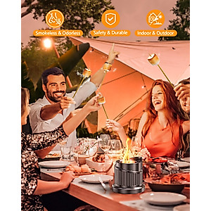 Trushome Tabletop Fire Pit - High Heat-Resistant Ceramic Firepit with Fire Extinguisher, Double Layer Smokeless Firepit, Ideal for Valentine's Day, Birthdays, White Elephant Gifts