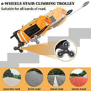 Backpack Trolley with Edge Guard 6-Wheels Rolling Dolly Cart for Backpack,Luggage,Travel Hand Truck