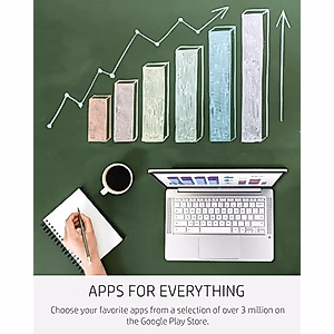 HP Chromebook 14 Laptop, Intel Celeron Processor, 4 GB RAM, 32 GB eMMC, 14” FHD (1920 x 1080) Chrome OS, Webcam & Dual Mics, Work, Entertainment, School, Long Battery Life (14a-na0170nr, 2021)