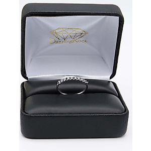 Dazzlingrock Collection 0.12 Cttw Round Black Diamond Ladies Anniversary Wedding Band in 925 Sterling Silver, Size 7