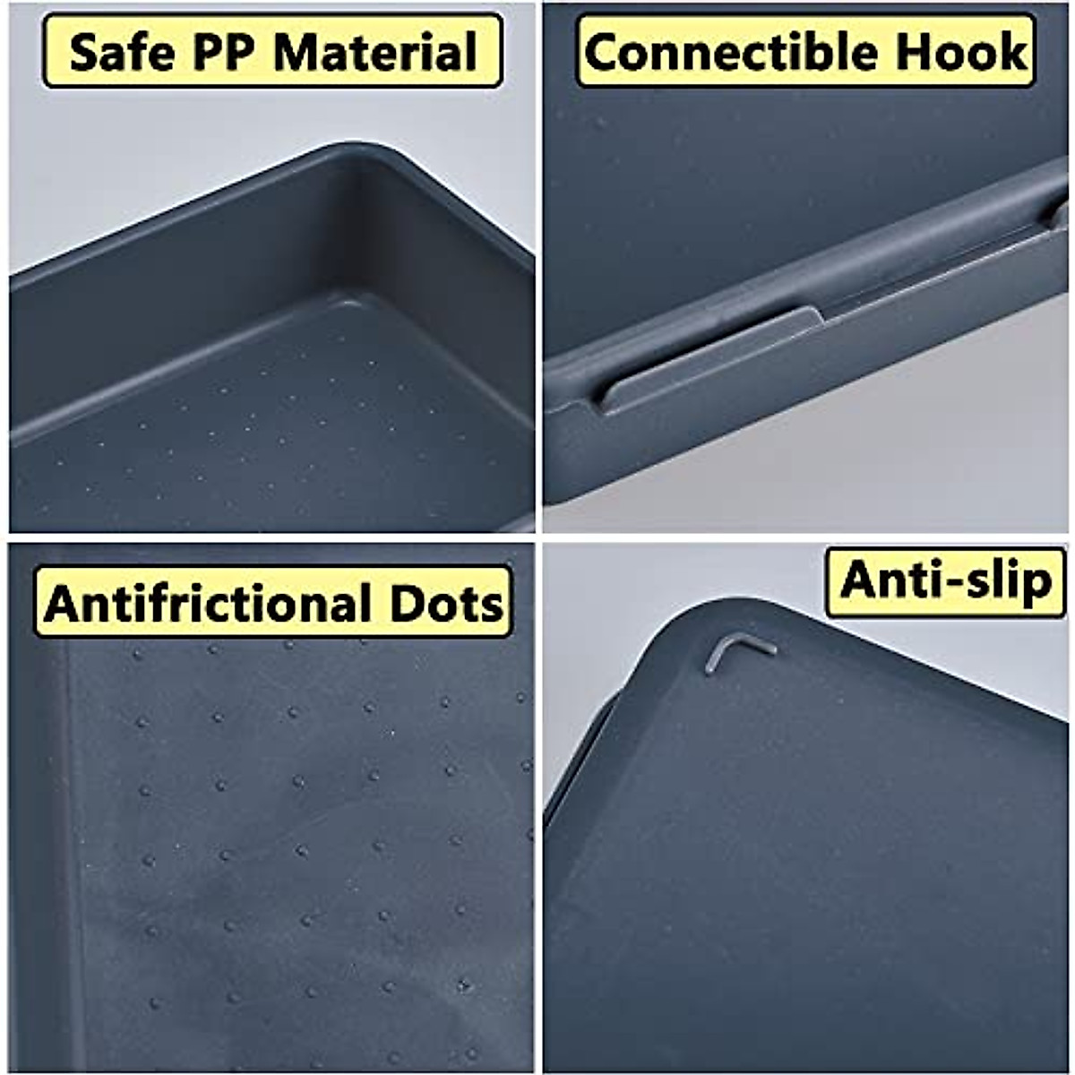 AUSTARK InterlockIng Desk Drawer Organizer, 3 Sizes Plastic Drawer Divider, Toolbox Storage Organizer Trays for Office Home School (8 Pack)