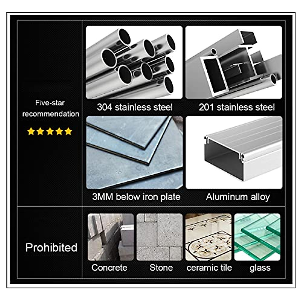 HOHXEN 1/4 Hex Shank Titanium Step Drill Bit High Speed Steel 11 Steps Hex Shank 3-13MM