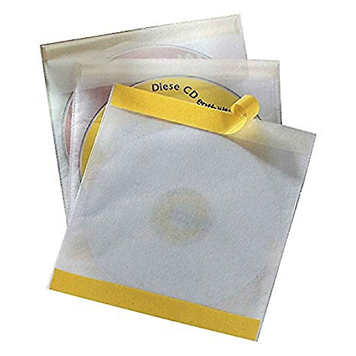 Durable CD Fix Self-Adhesive Pocket - Transparent (Pack of 10)