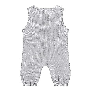 Symunnia Toddler Baby Summer Clothes Sleeveless Tank Bodysuit Stripe One Piece Jumpsuits Linen Romper Outfit(6-9months,Striae)