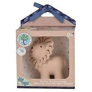 Tikiri My First Safari Lion Natural Rubber Rattle (Brown)