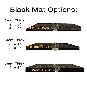 Rubber King Fitness Mat - 3' x 6' x 5mm - A Premium Durable Low Odor Exercise Mat Indoor/Outdoor - Black