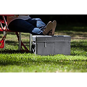 PICNIC TIME NCAA Maryland Terrapins Ottoman Portable Cooler, Collapsible Cooler with Seat, Tailgating Cooler, Picnic Cooler Tote, (Gray)