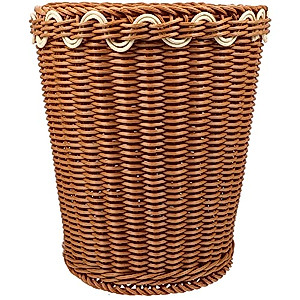 Cabilock Office Garbage Bin Multipurpose Sundries Wastebasket Waste Trash Living Bucket Hyacinth for Rattan Flower Multi-Function Bathroom Finishing Wicker Storage Home Can Pots Basket