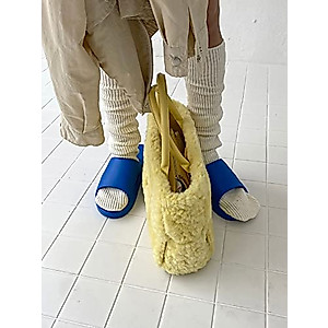 YZHJ Fluffy Tote Bags Set Forest Furry Fleeced Purse Plush Handbag Soft for Women Winter Fall (Green)