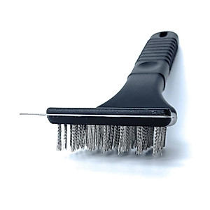 Barbecue Partner Small BBQ Cleaner Steel Wire Grill Brush and Scraper for Grime with Plastic Handle 8 inches