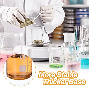 PATIKIL 250ml Low Form Glass Beaker, 6 Pack 3.3 Borosilicate Glass Graduated Printed Scale Measuring Cups with Spout for Kitchen Lab Liquids