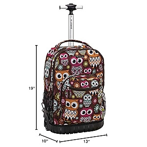 Rockland Single Handle Rolling Backpack, OWL, One Size