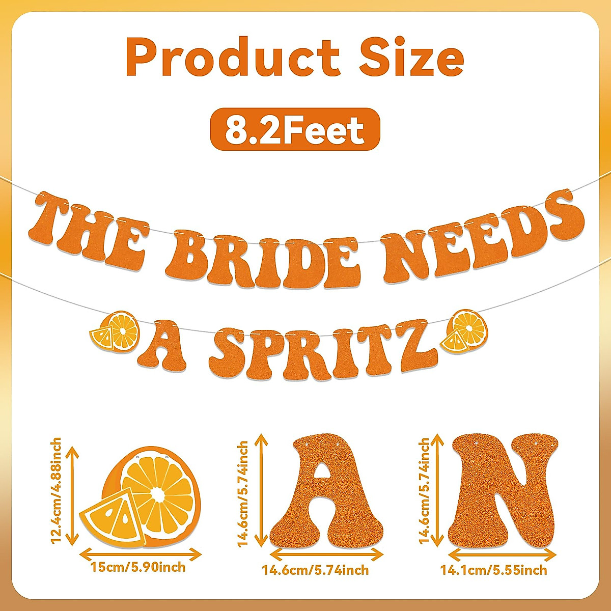 The Bride Needs A Spritz Banner, Aperol Spritz Bridal Shower Decorations, Love at First Spritz Banner, Cocktail Wedding Party Decorations Orange Glitter