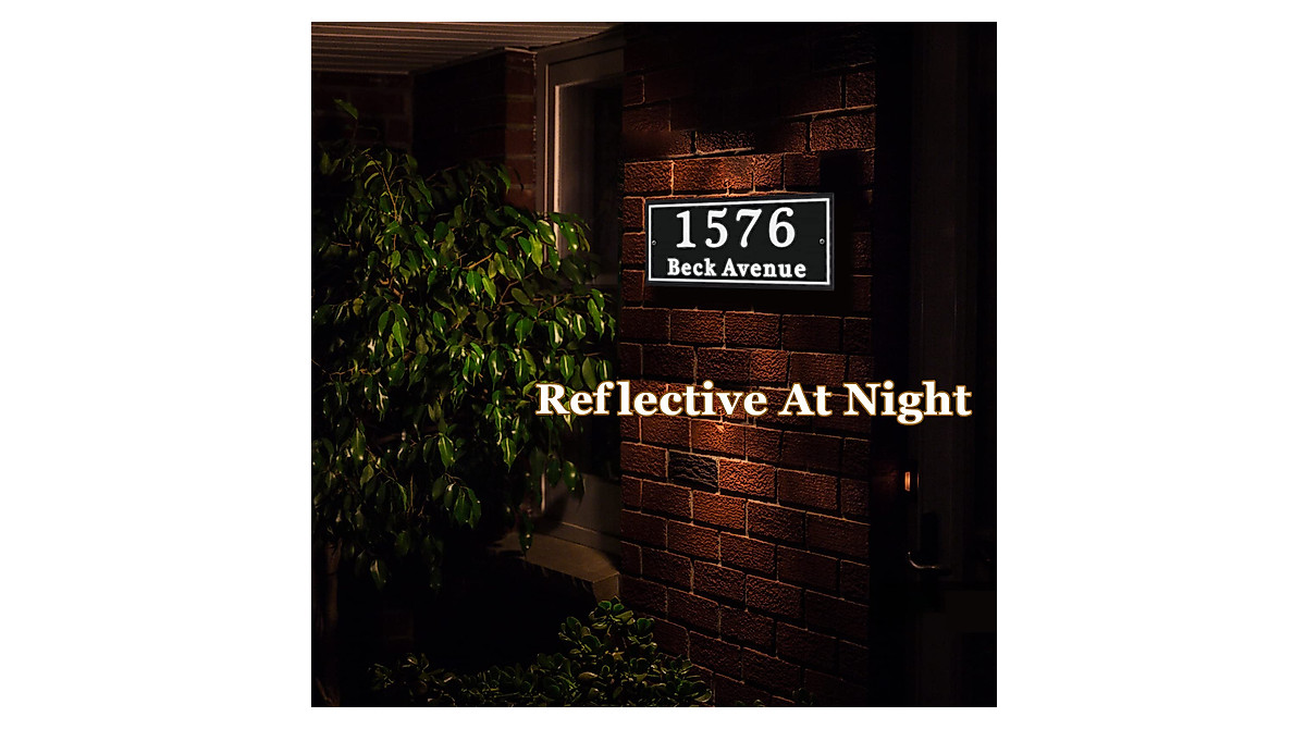 Custom Reflective Address Plaque - Easy Install & Elegant