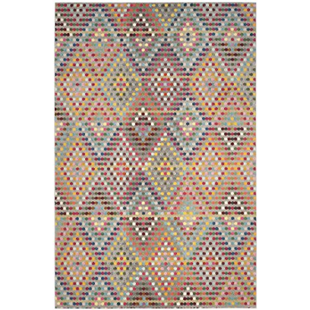 SAFAVIEH Monaco Collection Area Rug - 5'1" x 7'7", Multi & Beige, Boho Diamond Design, Non-Shedding & Easy Care, Ideal for High Traffic Areas in Living Room, Bedroom (MNC204F)