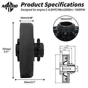 ALRCOO Centrifugal Go Kart Clutch 3/4" Bore #35 Chain 12T Predator 212 Clutch for Honda Go Karts Mini Bike 2-6.5 HP Engines