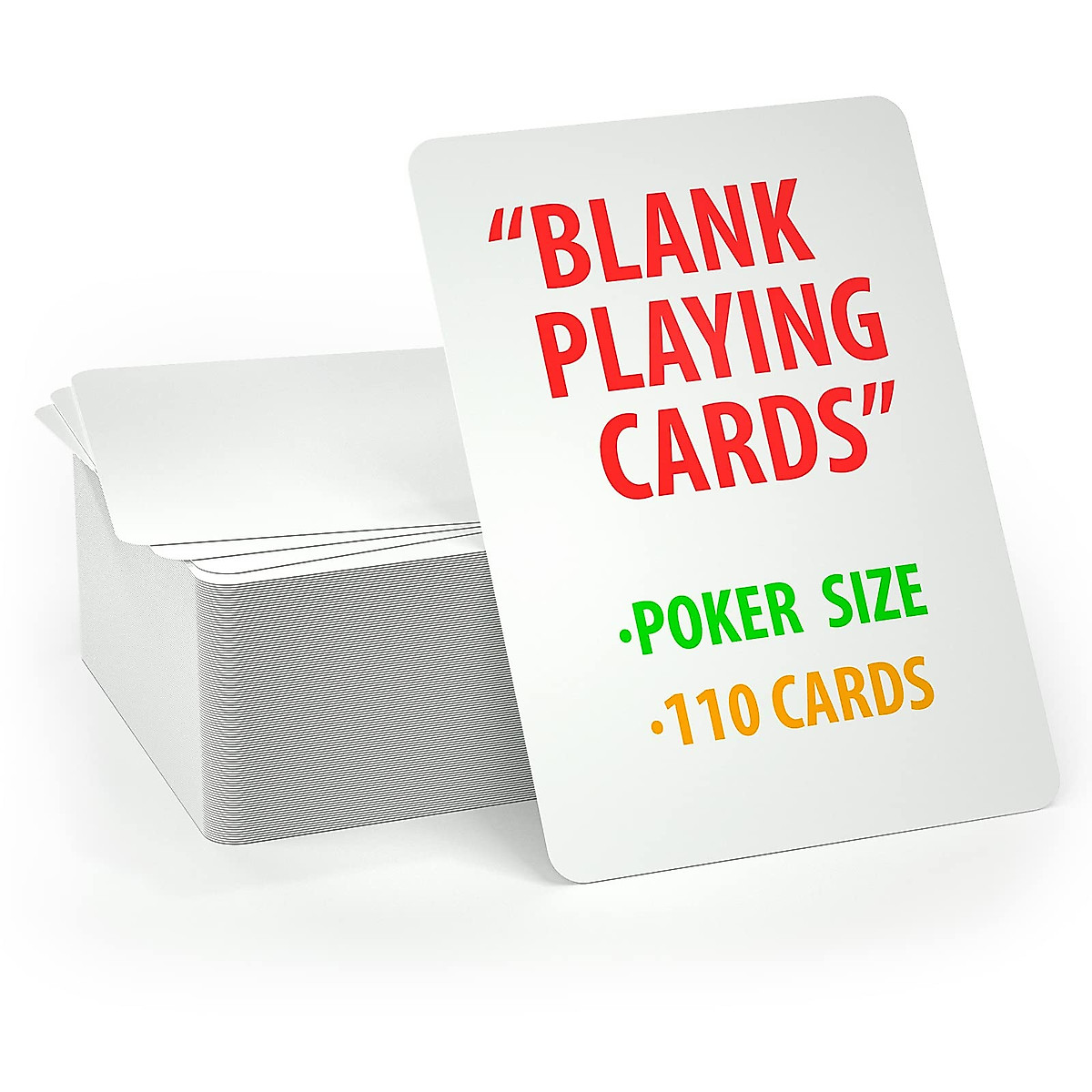 WJPC 110PCS Poker Size Blank Playing Cards, Index Flash Cards, Learning Cards For DIY Game Card Writing Drawing Painting