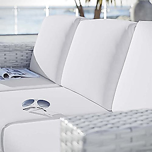 Modway EEI-4305-LGR-WHI Sofa, Light Gray White, 35 x 88 x 33