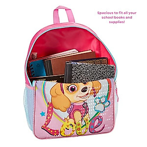 RALME 5 Pc. Nickelodeon Paw Patrol Backpack Set for Girls, 16 inch with Lunch Bag and Water Bottle, Pink