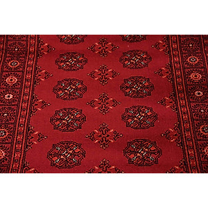 Unique Loom Tekke Collection Over-Dyed Saturated Traditional Torkaman Area Rug, 2 ft 7 in x 10 ft, Red/Burgundy