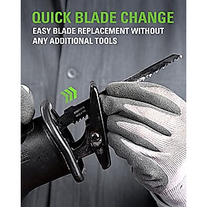 Greenworks 24V Brushless (1-1/8") Cordless Reciprocating Saw (2,7000 SPM), 4.0Ah Battery and Compact Charger Included