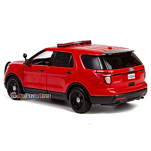 Motormax All Star Toys 1/24 Fire Department Diecast Model 2015 Ford Police Interceptor Utility Fire Marshal, Fire Chief Vehicle, Fire Truck Unmarked 76978 AST Exclusive