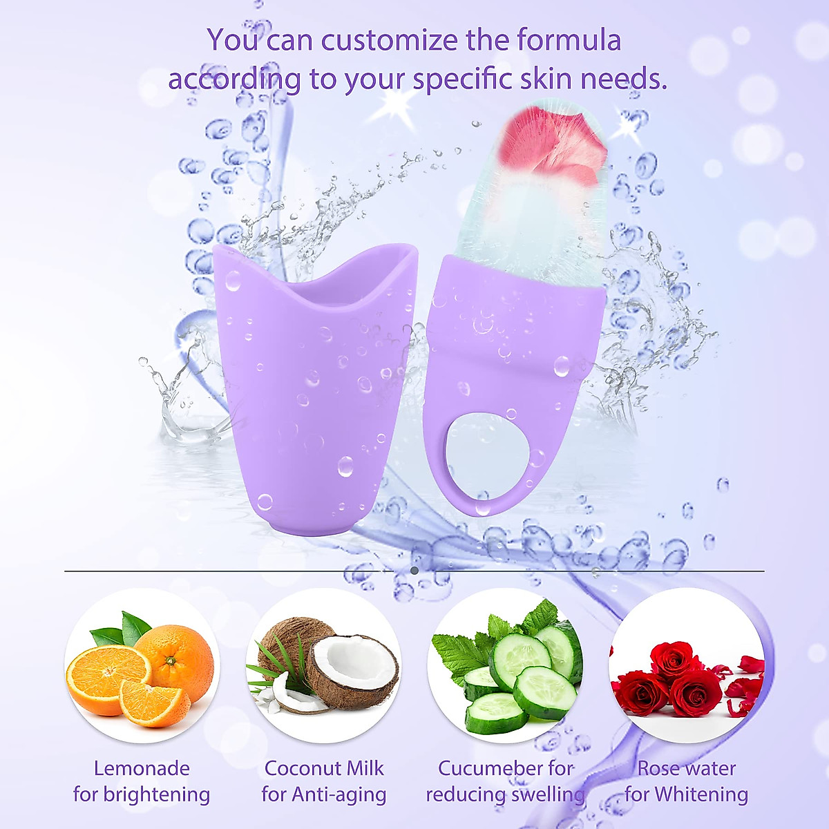 Silicone Holder Mold for Face & Eye Puffiness Relief Lift Mini Beauty Tool Accessories for Travel Gift for Women Girls Valentine's Mother's Day Purple