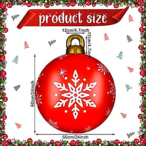 3 Pcs Giant Inflatable Christmas Ball 24 Inch Christmas PVC Inflatable Decorated Ball Large Christmas Inflatables Outdoor Decorations Christmas Blow up Yard Decorations Xmas Giant Inflatable Ornaments