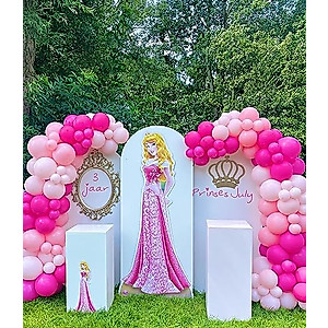 Pink Balloon Garland Arch Kit, Kelfara 109Pcs Hot Pink Latex Pastel Pink Balloon, 18 12 10 5 Inch Latex Balloons for Wedding Birthday Princess Theme Bridal Baby Shower Bridal Shower Party Decorations