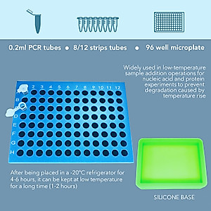 VISOSCI Aluminum Cooling Block - PCR Plate Cooler ，96-Well for 0.2 mL Tubes, Strips or 96-Well Plates (96-Well)