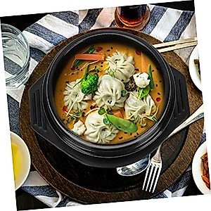 Yardenfun 1pc Korean Miso Soup Pot Korean Spoons Portable Stove Japanese Soup Bowls Kimchi Jjigae Pot Ceramic Stew Pot Stew Soup Pot Kitchen Cookwares Korean Ceramic Casserole Home Stove Pot