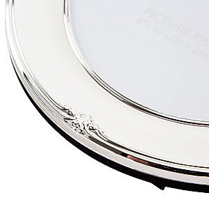 Happy Homewares Traditional and Ornate Oval Metal Silver Plated 8" x 10" Single Picture Frame Lacquer Coated with Black Velvet Back