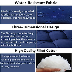 Patio Rocking Chair Cushion,Waterproof Non-Slip High Back Patio Cushions,43Inch Indoor/Outdoor Chaise Lounger Cushions (Red)