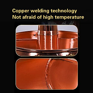 Chafing Dishes Induction Cooker Copper Hot Pot, Thickened Clear Soup Pot Mandarin Duck Pot Induction Cooker Gas Universal Copper Pot Household Copper Hot Pot (Color : B, Size : 28cm)