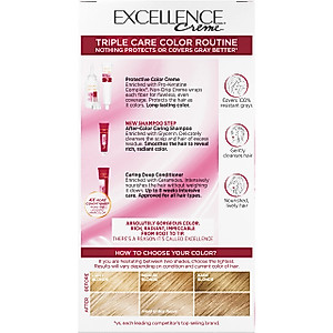 L'Oreal Paris Excellence Creme Permanent Triple Care Hair Color, 9 Light Natural Blonde, Gray Coverage For Up to 8 Weeks, All Hair Types, Pack of 1