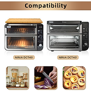 Bamboo Cutting Board Compatible with Ninja DCT401 DCT402 DCT451 Double Oven, Heat Resistant Cutting Board for Convection Toaster Oven, Air Fryer Accessories Compatible with Ninja Oven, Reclaim Space