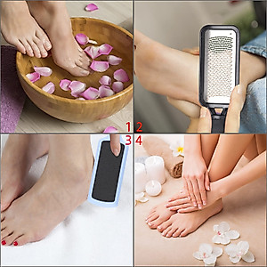 3 Pieces Colossal Foot Files Kit Foot Scrubber Foot Rasp and Double-Sided Heel File Pedicure Tools Callus Remover Stainless Steel Feet Scraper Foot Grater for Dead Skin Professional