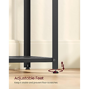 VASAGLE Modern TV Stand for TVs up to 75 Inches, 3-Tier Entertainment Center, Industrial TV Console Table with Open Storage Shelves, for Living Room, Bedroom, Rustic Brown and Black ULTV098B01