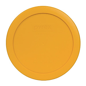 Pyrex 7201-PC Round 4 Cup (4) Butter Yellow, (4) Pumpkin Orange and (4) Edamame Green Plastic Storage Lids, Made in USA
