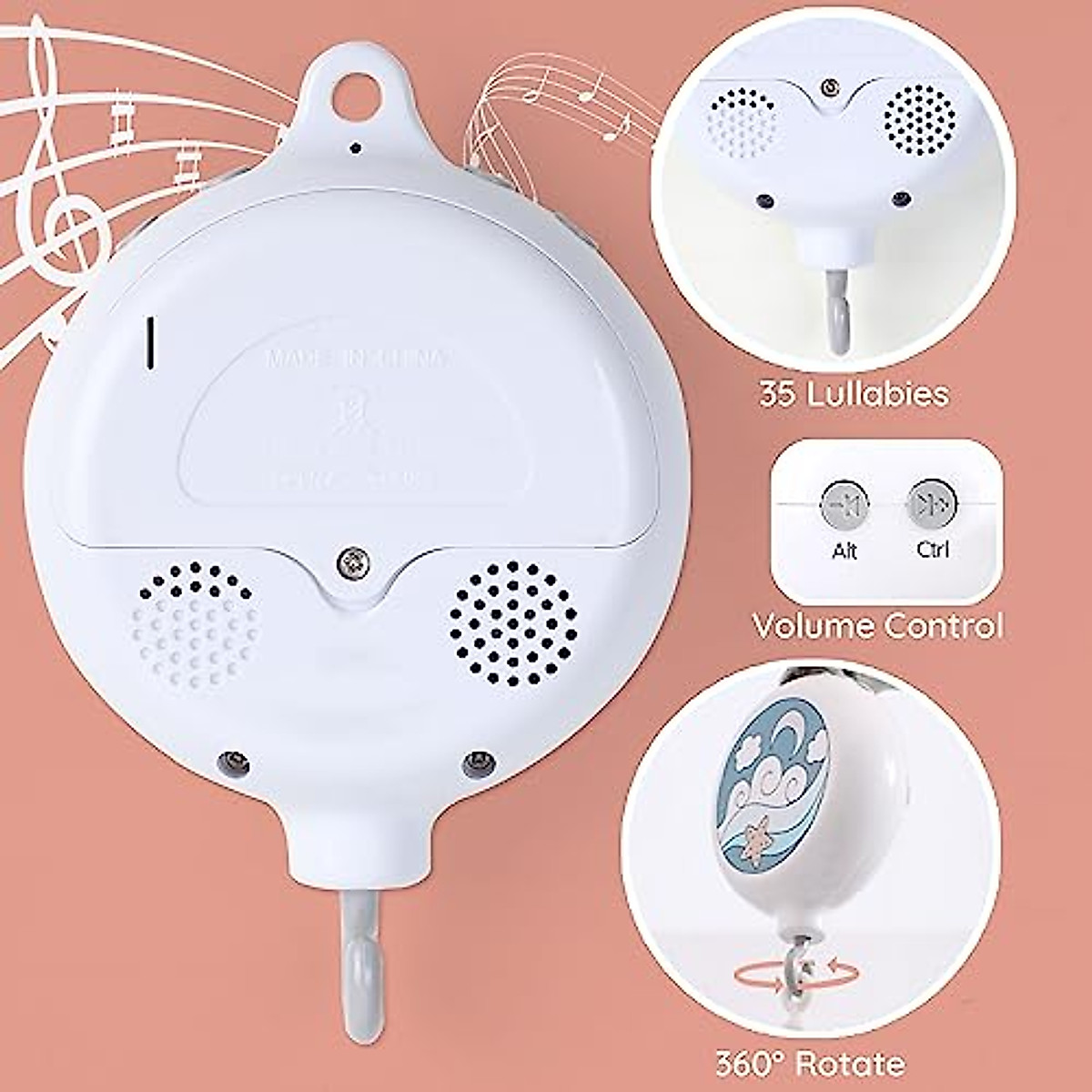 Baby Mobile for Crib,ACRABROS Crib Mobile for Boys Girls,35 Lullabies Digital Musical Box,Woodland Nursery Decor Toys,Ocean Animals