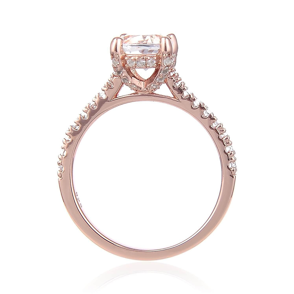 Fine Color Jewels 1.30 carat Round Rose Gold White Topaz Solitaire Cute Rings For Women in 925 Sterling Silver- Rose Gold Ring (Size 5, 6, 7, 8)