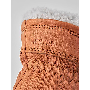 Hestra Women's Deerskin Primaloft Glove, Leather Insulated Warming Everyday Winter Glove - Cork - 8