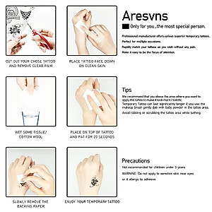 Aresvns Independence Day Temporary Tattoo 32 Sheets,USA Flag Sleeve Tattoo,Red White and Blue Party Supplies, 4th of July, Memorial Day, Labor Day Decorations Patriotic Tattoos