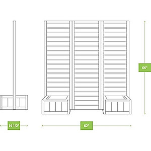 Yardistry YM11703 Fusion Planter Cedar Privacy Screen, Brown