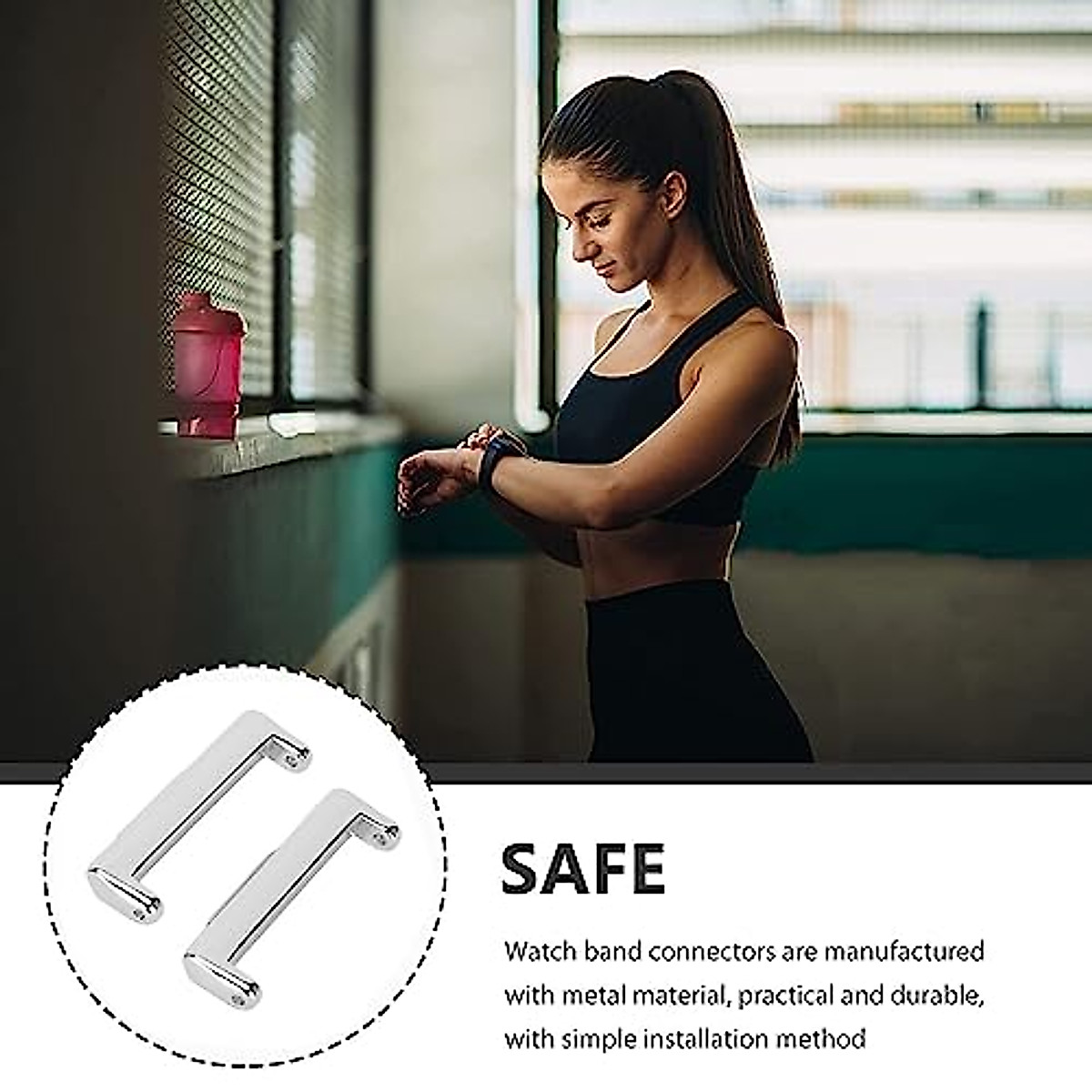 DAUZ Watch Band Connector Replacement Watch Band Connector 2 Pcs Easy Installation Metal Fine Workmanship 20mm Inner Diameter for Repair (Rose Gold)