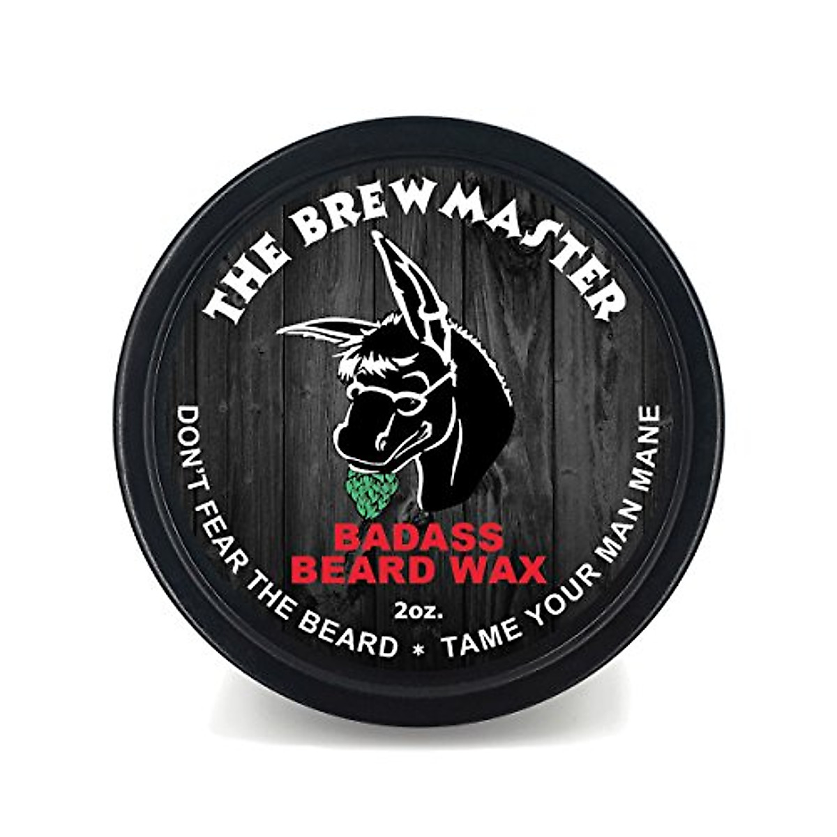 Badass Beard Care Beard Wax For Men - The Brewmaster Scent, 2 oz - Softens Beard Hair, Leaves Your Beard Looking and Feeling More Dense