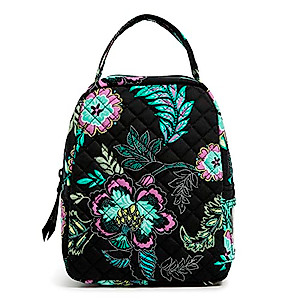 Vera Bradley Women's Cotton Lunch Bunch Lunch Bag, Island Garden - Recycled Cotton, One Size