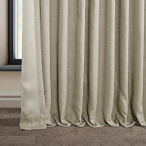 HPD Half Price Drapes Extra Wide Linen Room Darkening Curtain (1 Panel) 100 X 96, BOCH-LN1857-96-DW, Oatmeal
