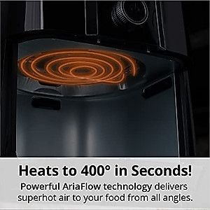 Aria Air Fryers Teflon-Free 7 Qt. Premium Ceramic Air Fryer with Recipe Book, White (CFW-907)